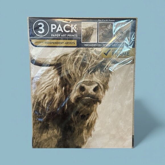 unbranded | Art | New Bison 3 Pack Art Print 1x14 Farm Animal Portrait ...
